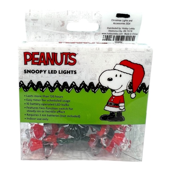 Peanuts | Holiday | Peanuts Santa Snoopy Led String Lights Nip | Poshmark